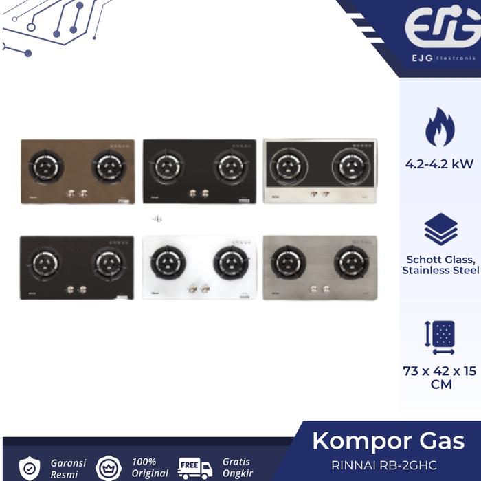 Jual Kompor Tanam Rinnai RB 2 GHC (BK) / Rinnai RB2GHC(BK) KACA - Kota Surabaya - EJG Elektronik ...