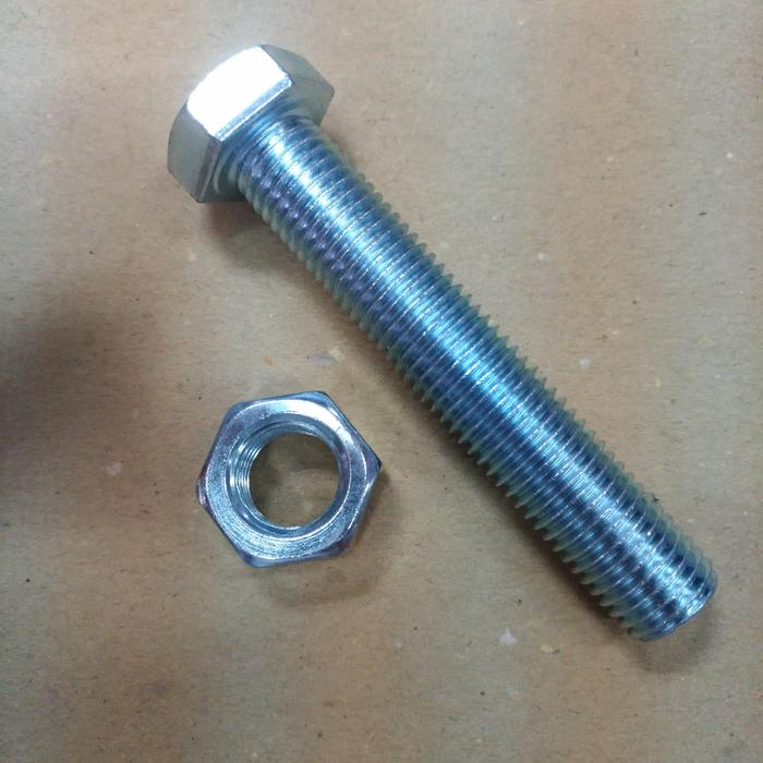 Jual Baut Mur Putih M7x25 BMP M7 x 25 Baut Mur Besi Galvanis Set ...