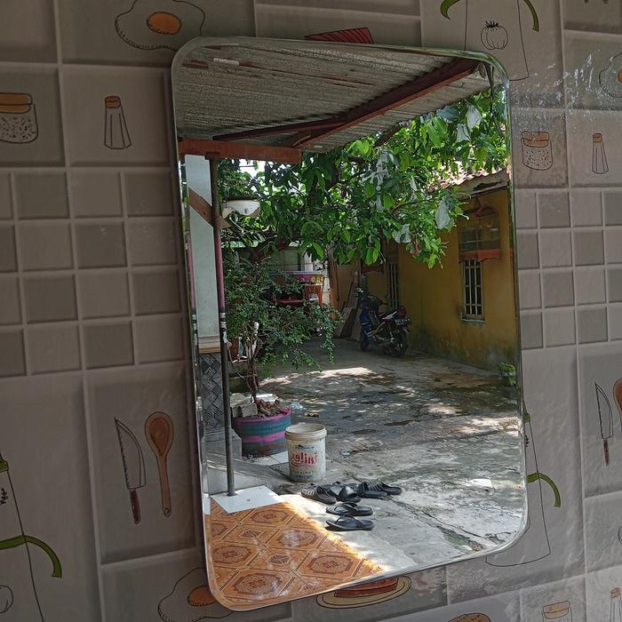 Jual Cermin Rias Dinding Sudut Tumpul/elips Uk 60 Cm X 40 Cm Di Seller ...