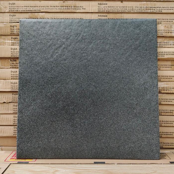 Jual KERAMIK LANTAI KASAR GARASI TERAS ASIA TILE OSCAR BLACK 40X40 KW1 ...