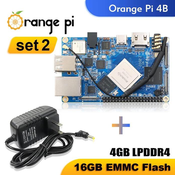 Jual Orange Pi 4B + Power Supply Single Board Computer Rockchip RK3399 ...