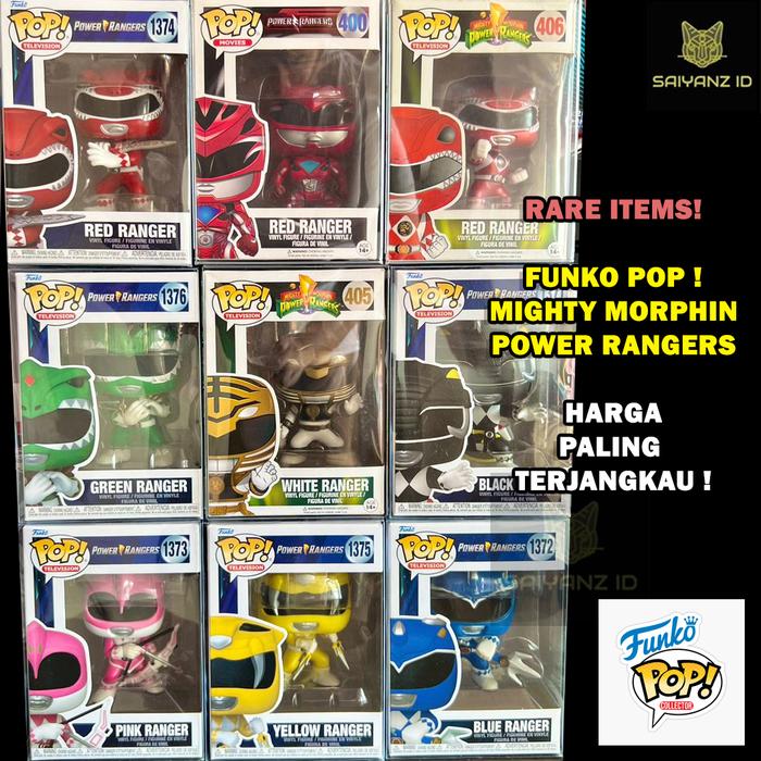 Jual RARE! FUNKO 9 Mighty Morphin Power Rangers Red Green White Figure ...