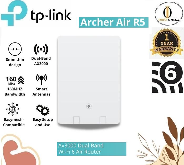 Jual TPLink Archer Air R5 AX3000 Dual-Band Gigabit Wi-Fi 6 Air Router ...