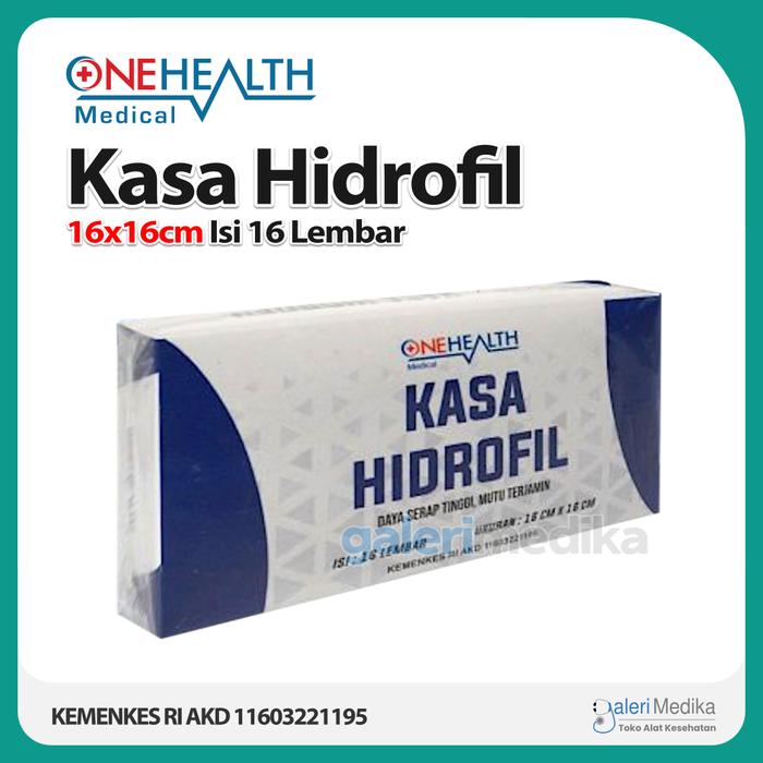 Jual Onehealth Kasa Hidrofil 16x16cm Isi 16 Lembar / Kain Kasa 16 x 16 ...
