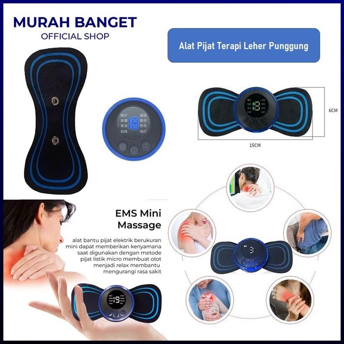 Jual Alat Terapi Pijat Leher Mini Pad Mat Electric EMS Massager ...