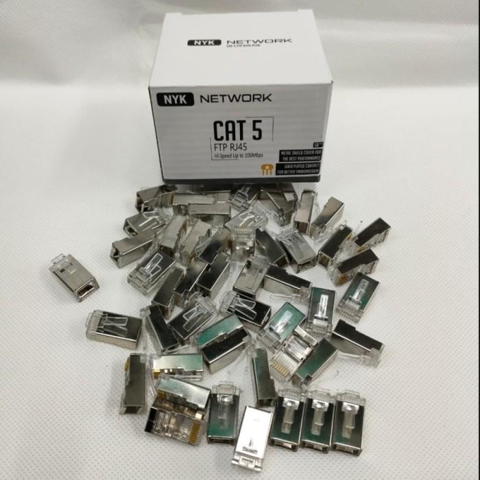Promo Konektor Rj45 STP Cat5 Outdoor Metal / Besi Pin Gold Plated NYK ...