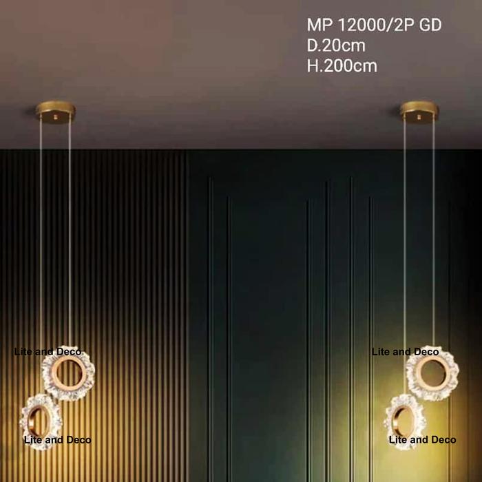 Jual LAMPU GANTUNG KAMAR TIDUR RING LED CABANG 2 LAMPU GOLD - Jakarta ...