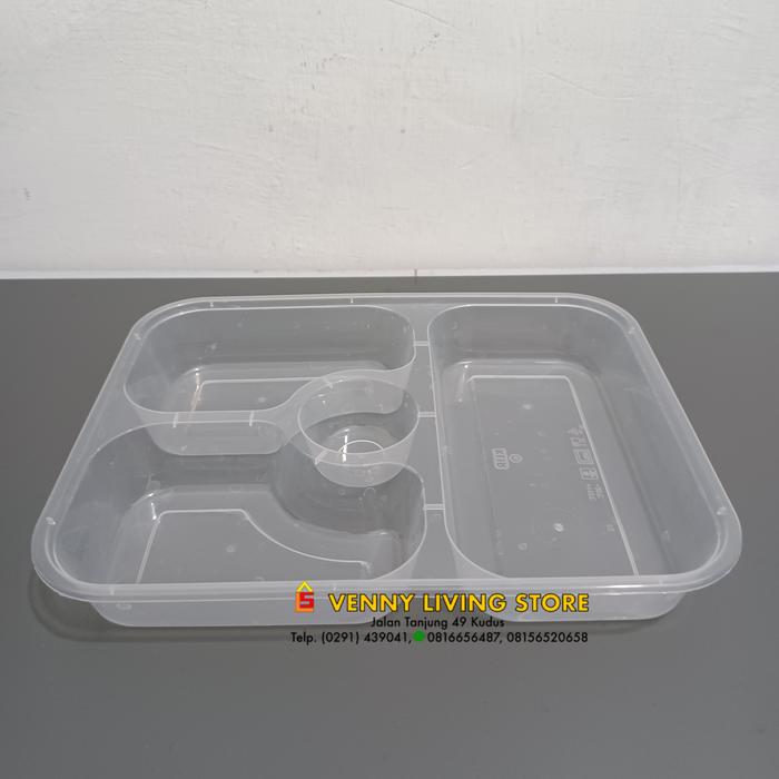 Jual KLIR Kotak Plastik - Thinwall Bento 4 Sekat + Tutup - Food ...