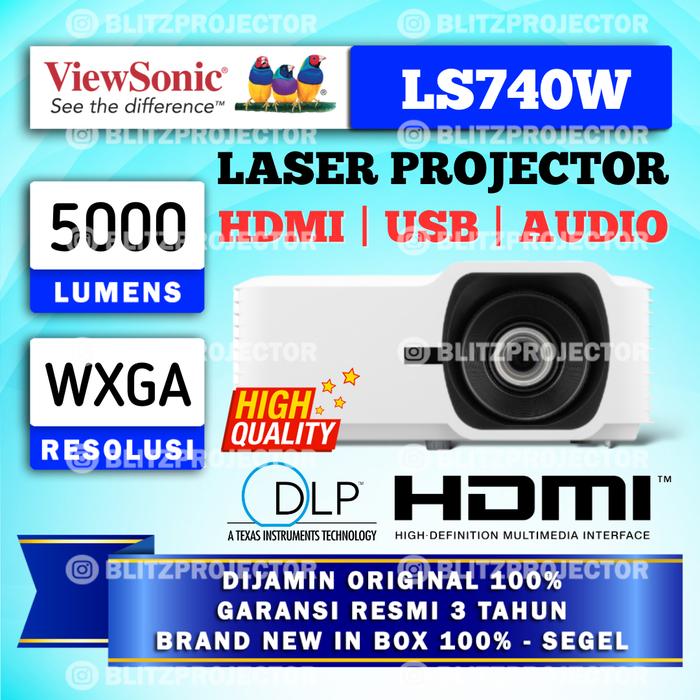 Jual Proyektor Viewsonic LS740W Laser 5000 Lumens WXGA LS-740W LS740 W ...