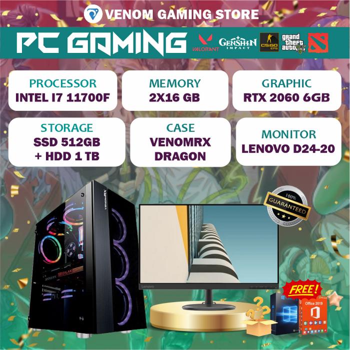 Jual Pc Gaming Fullset | Intel i7 11700F | RTX 2060 | 512GB NVME | 32GB ...