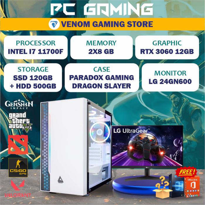 Jual Pc Gaming Fullset | Intel i7 11700F | RTX 3060 12GB | 16GB | SSD ...