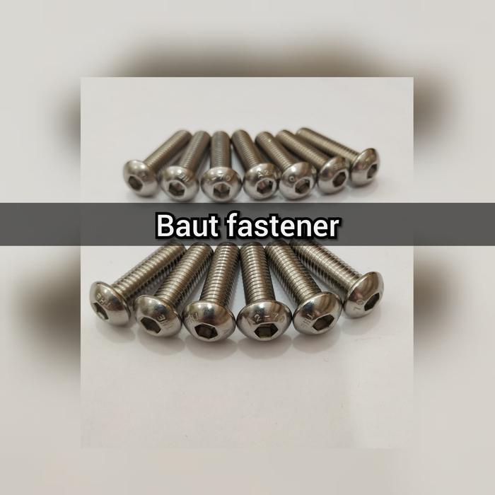Jual Baut L button stainless m8 x 50 drat 1.25p - baut button m8 x 50 ...