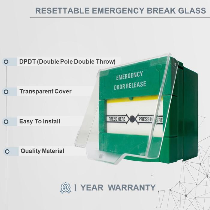 Jual Emergency Break Glass Green / Breakglass Door Release Pintu Hijau ...