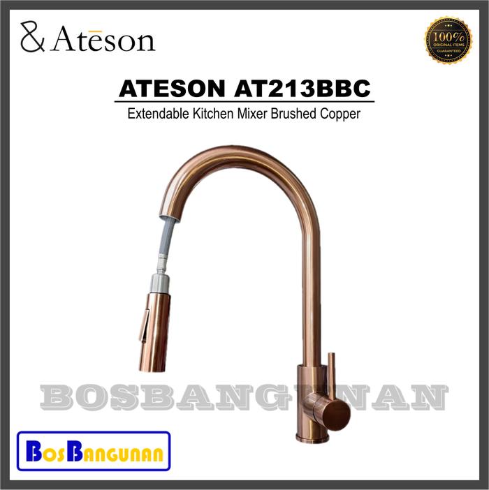 Jual ATESON AT213BBC Keran Mixer Sink Tarik Extendable Brushed Copper ...