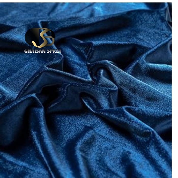 Jual kain bahan suede velvet premium warna mewah - navy, 05 meter/50 cm ...