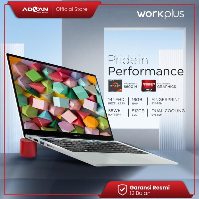 Jual Laptop Advan Work Plus Ryzen 5-6600H Ram 16GB 1TB - Windows 11 Ori ...