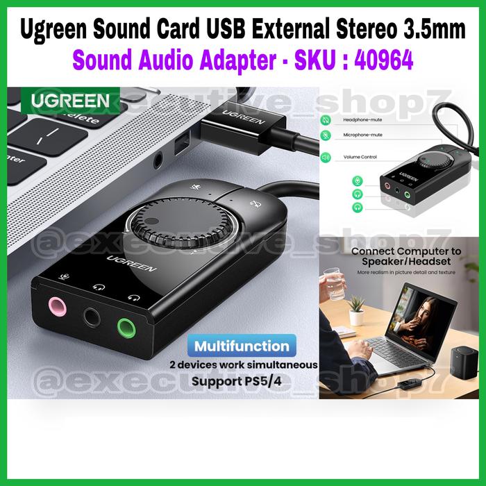 Jual Ugreen Sound Card USB External Stereo 3.5mm - Sound Audio 40964 ...