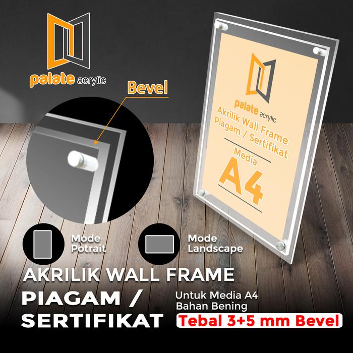 Jual AKRILIK WALL FRAME / ACRYLIC FRAME PIAGAM A4 LANDSCAPE / PORTRAIT ...