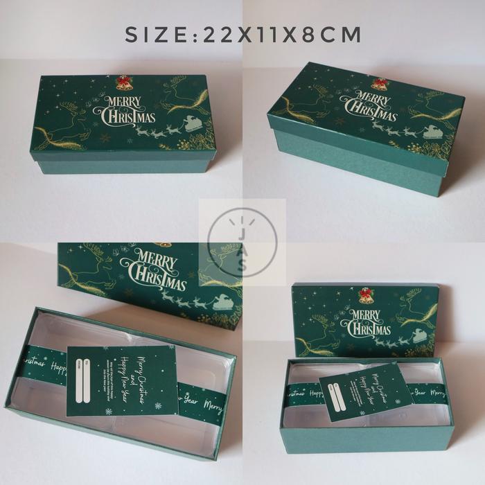Jual JASBOX Box kue natal 22x11x8cm / Custom hard box / Premium box ...