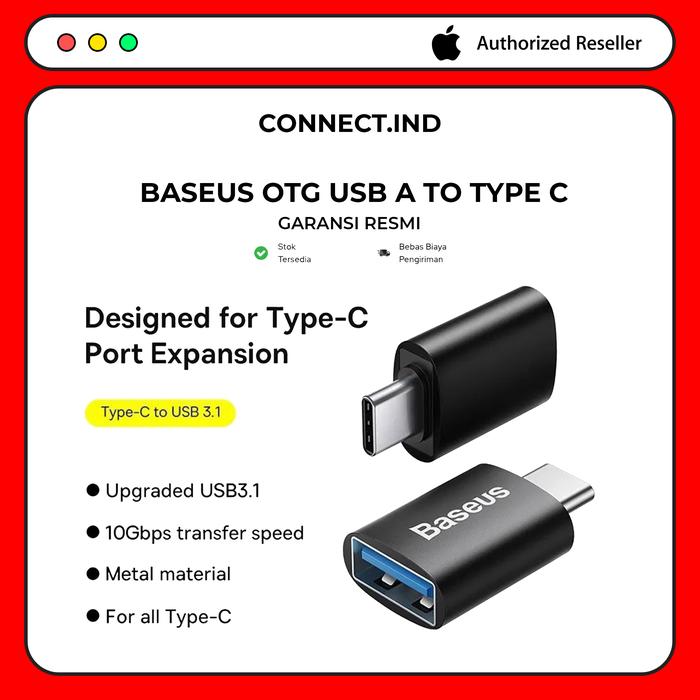 Promo Baseus Ingenuity OTG Type C Male to USB 3.1 Female Adapter ...