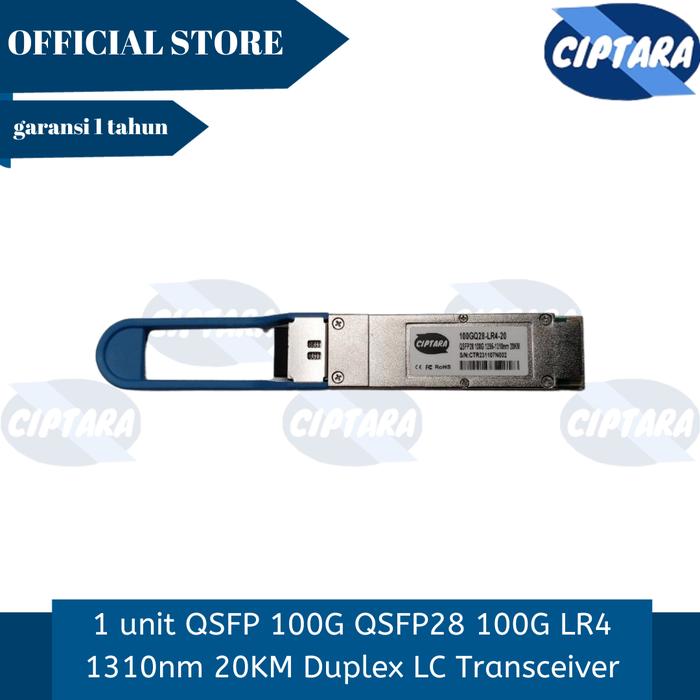 Jual 1 unit QSFP 100G QSFP28 100G LR4 1310nm 20KM Duplex LC Transceiver ...