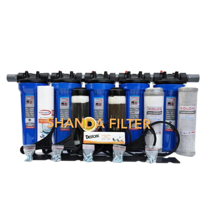 Jual Paket Filter Air 5 Tahap Untuk Air Sumur (Blue 10" drat 3/4" SMPGC ...