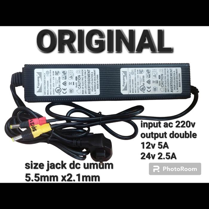 Jual ADAPTOR 12V 5A / 24V 2.5A DOUBLE ORIGINAL MULTI POWER PSU SUPPLY ...