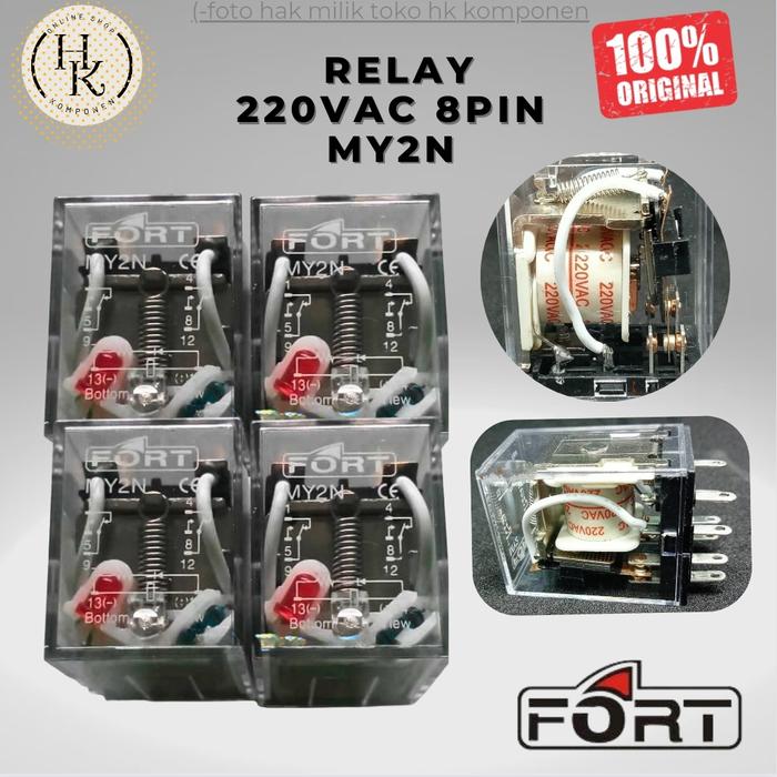 Jual Relay 8pin lampu MY2N FORT 220VAC,24VDC,12VDC - 220VAC - Jakarta ...