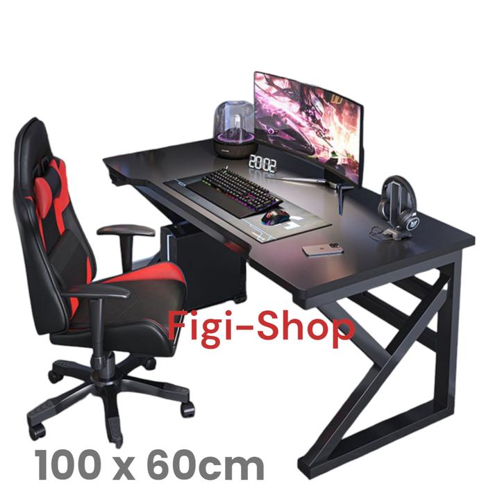 Jual Meja Gaming 100 x 60 cm Laptop Komputer Stable Frame with Cable ...