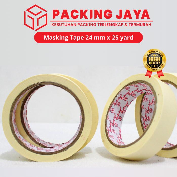 Jual Lakban Kertas / Masking 1inch 24mm x 25yard Bodhi Tape Per Roll ...