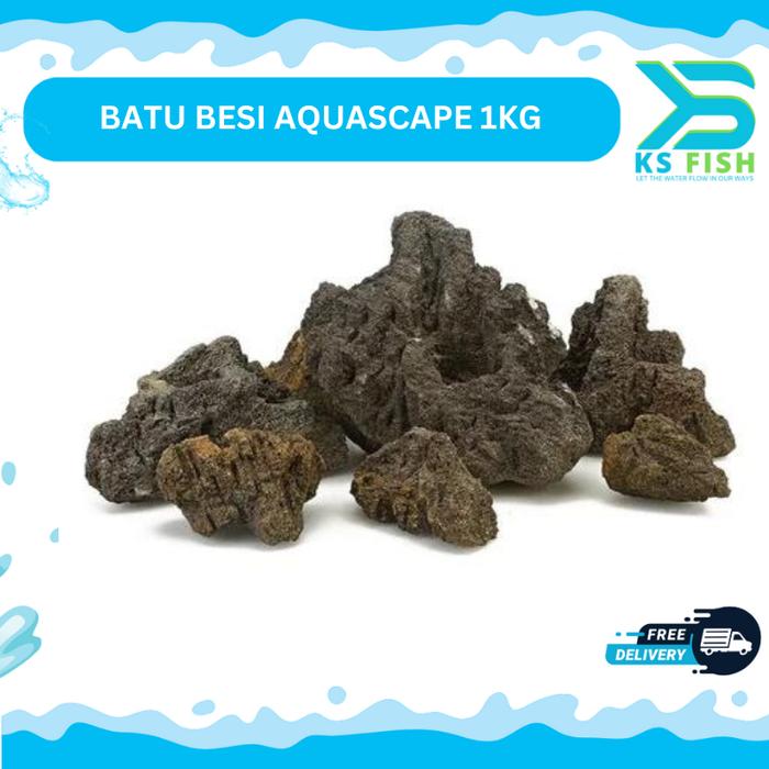 Jual batu aquascape aquarium batu besi / iron stone /Batu Suiseki Besi ...