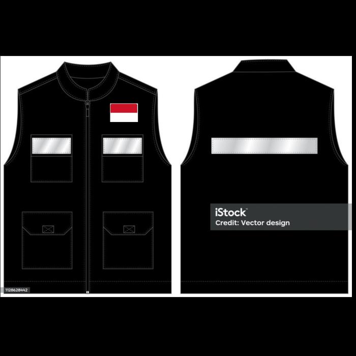 Jual Rompi pria wanita bordir bendera Indonesia/Rompi wartawan bordir ...