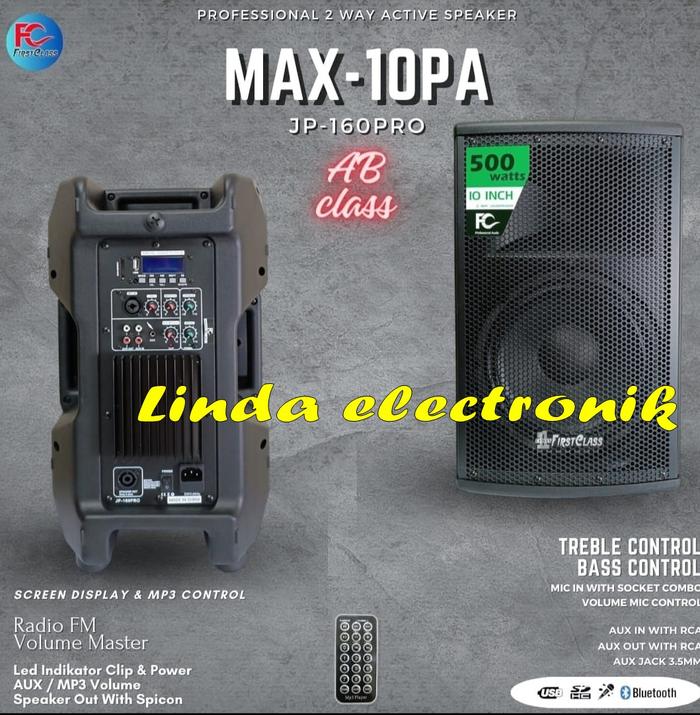 Jual speaker aktif firstclass max10pa jp160pro max 10pa jp160 pro 10 inch 1 - Jakarta Barat ...