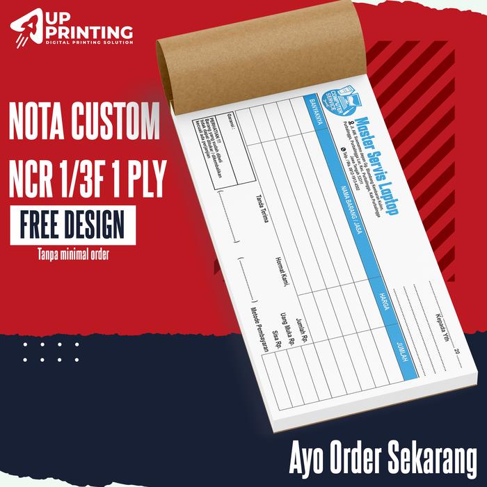 Jual Cetak Nota NCR 1ply ukuran 1/3 Folio Satuan tanpa minimal order ...