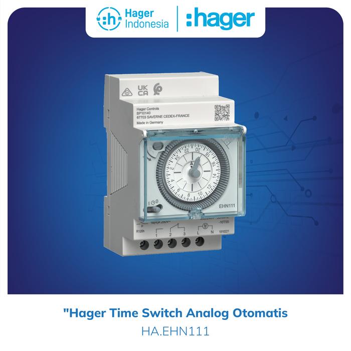 Promo Hager Timer EHN111 Time Switch Analog Otomatis Auto 16A 230V 50HZ ...