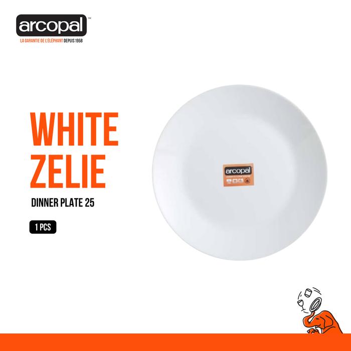 Promo Arcopal White Zelie Dinner Plate 25 - 6pcs - 1pcs - Kota Tangerang Selatan - ARC Luminarc ...
