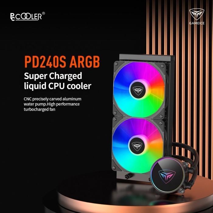 Jual PCCooler PD240S ARGB Black | Liquid Cooler 240 Dual Fan - Kab ...