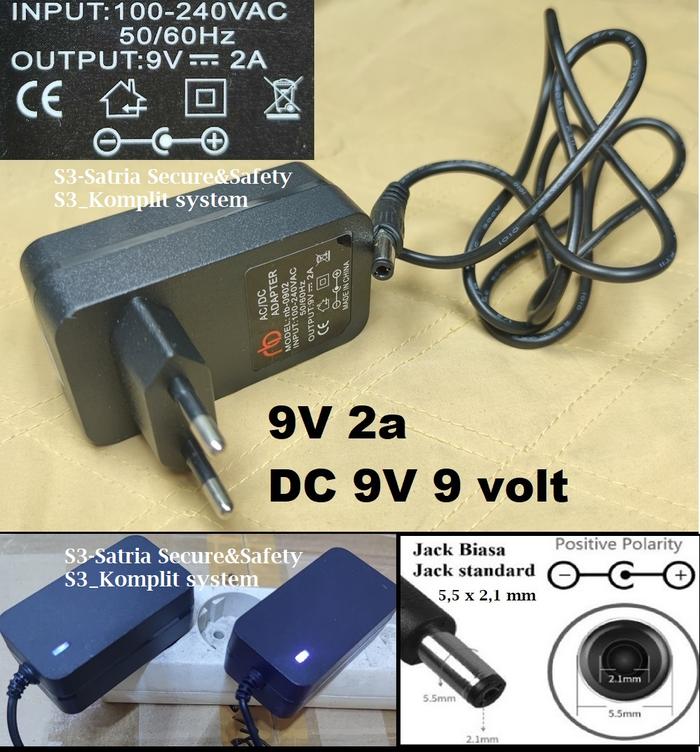 Jual Adaptor 9v 2a DC9V 2.0A Adapter 1A 1.5A 500mA 0,6A 800mA 850mA ...
