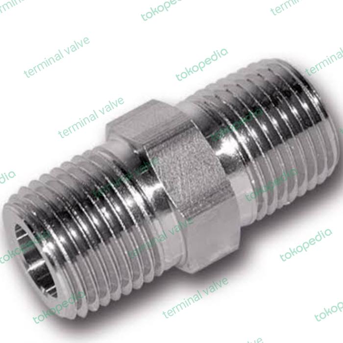 Jual double neple 6000psi 1/2"ss316 NPT/double nipple 6000psi 1/2 ...
