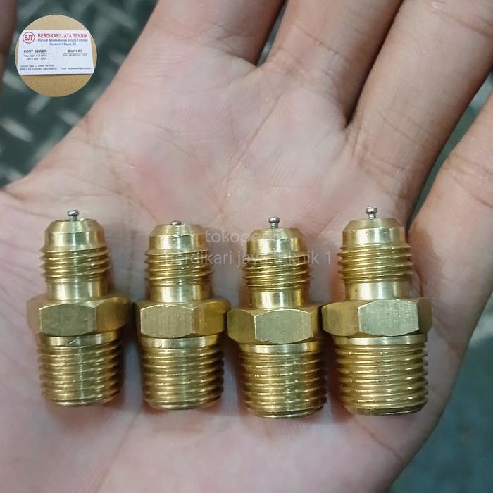 Jual nepel pentil ac ukuran derat 1/4SAE" × 1/4"NPT kuningan - Jakarta ...