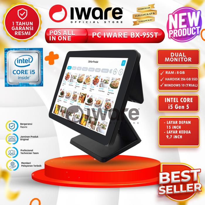 Promo Iware Pos All In One BX-95ST Core i5 8/256GB Windows Dual Display ...
