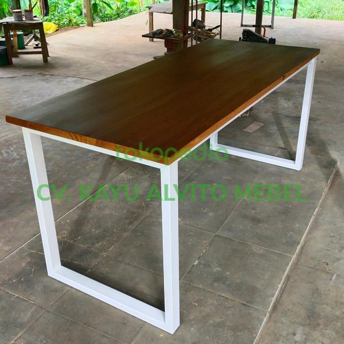 Jual meja kayu kaki besi minimalis table costum - Kota Depok - CV. KAYU ...