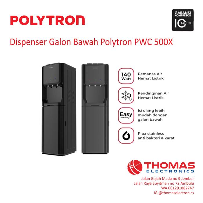 Jual Dispenser Galon Bawah Polytron PWC500X PWC 500 X Hot Normal Cold ...
