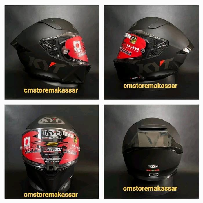 Jual Helm KYT R2R Pro Full Face Black Doff / Black Matt / Hitam Doff ...