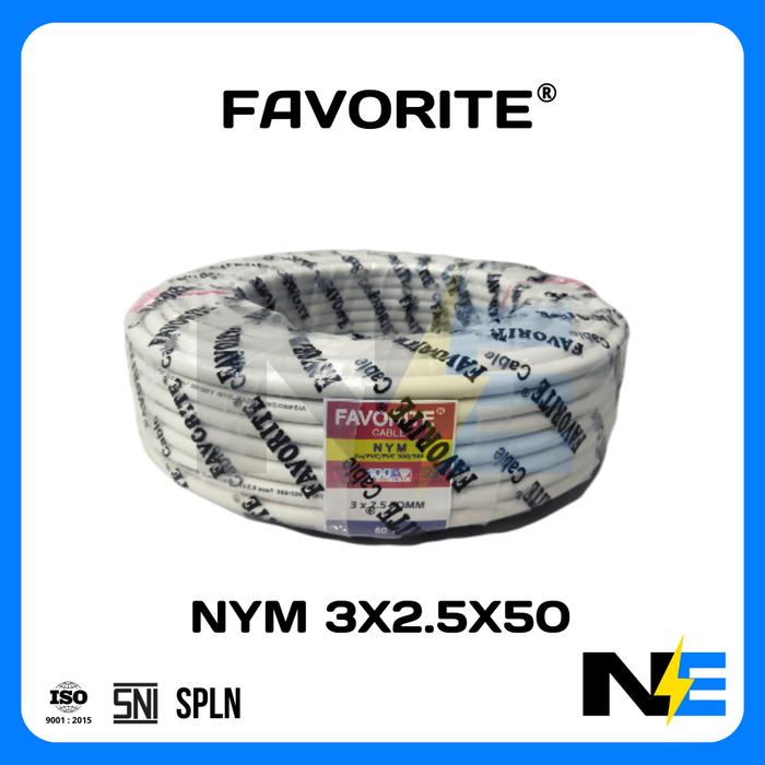 Jual KABEL LISTRIK NYM 3x2.5x50Y FAVORITE KABEL NYM TEMBAGA SNI SPLN ...