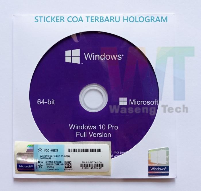 Jual WIND0WS 10 Pro (Sticker COA Key Original + DVD Installer ...