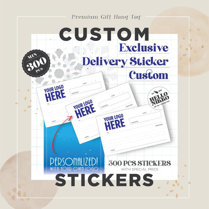 Jual Custom sticker tag label pengiriman parcel hadiah box hampers food ...