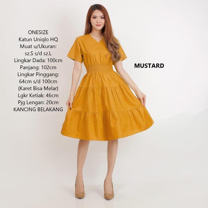 Promo Midi Dress Wanita Hitam Modern Katun Uniqlo Gaun Cewek Terusan ...