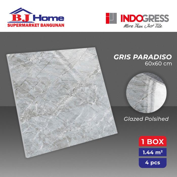 Jual INDOGRESS Gris Paradiso 60x60 Glazed Polished Grade A - Kota ...
