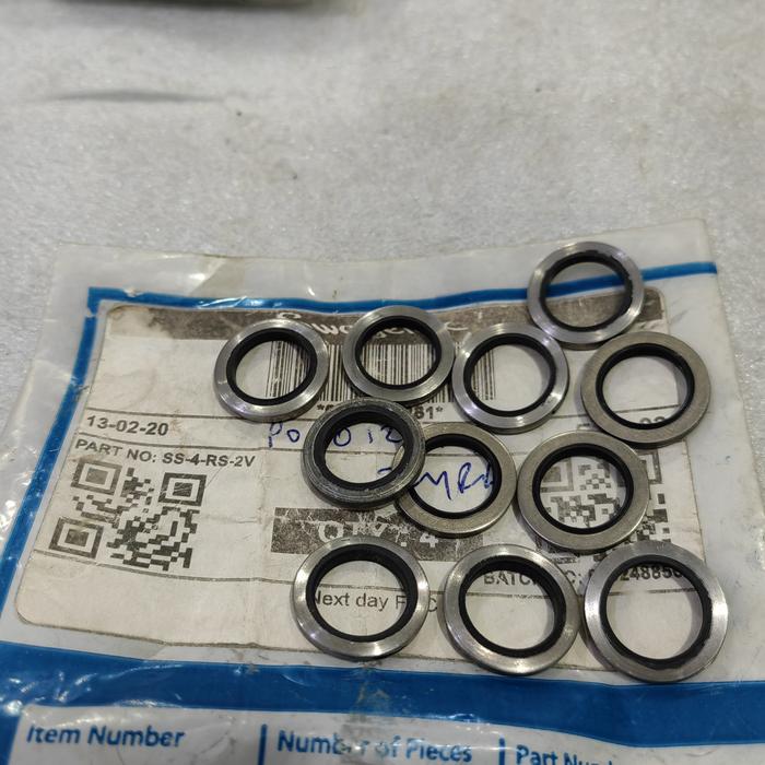 Jual Gasket Bonded Seal 1/4" BSPP/ISO Fluorocarbon FKM Swagelok SS-4-RS ...